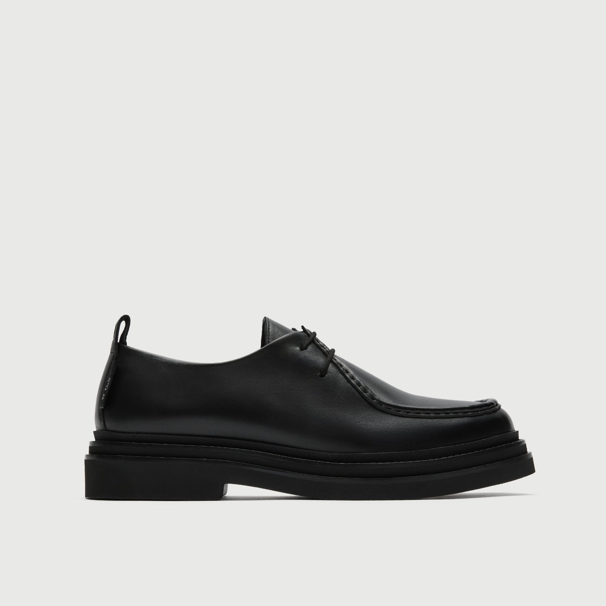Brooklyn Apron Shoe | Black Leather | Walk London Official Site