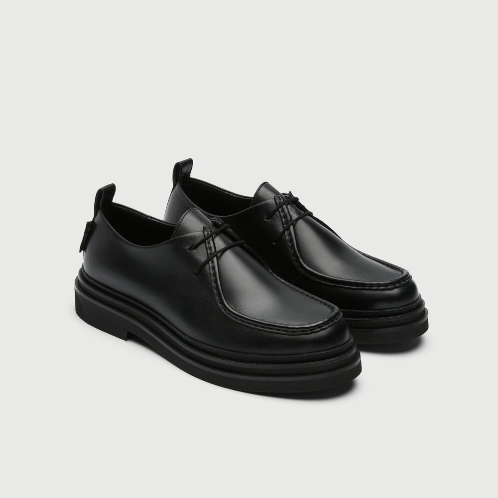 Brooklyn Apron Shoe | Black Leather | Walk London Official Site