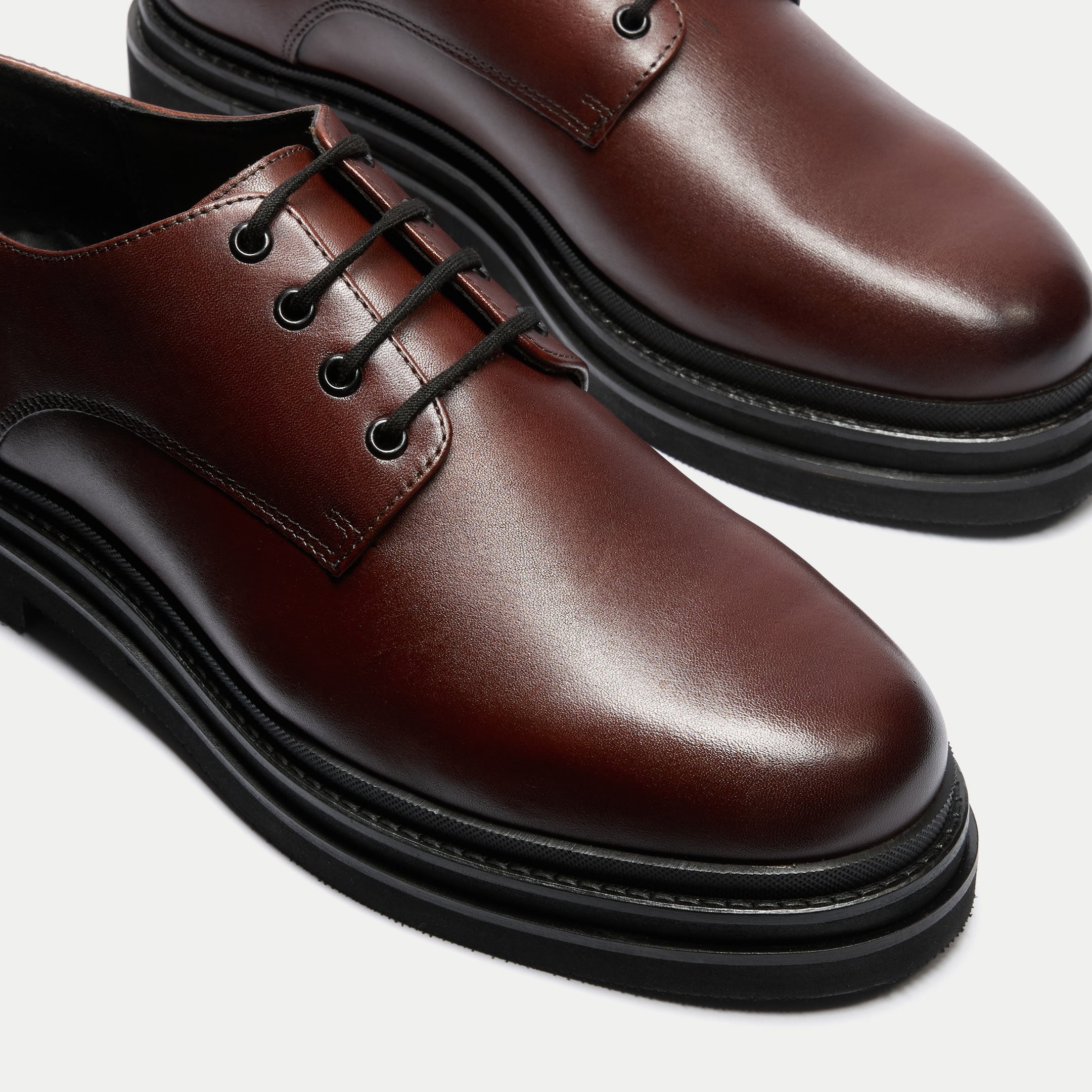 Walk London Brooklyn Derby Shoe - Brown Leather - Official Site
