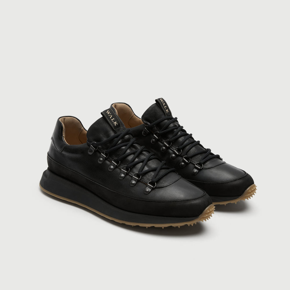 Hampstead Trainer | Men's Black Leather Trainers | Walk London