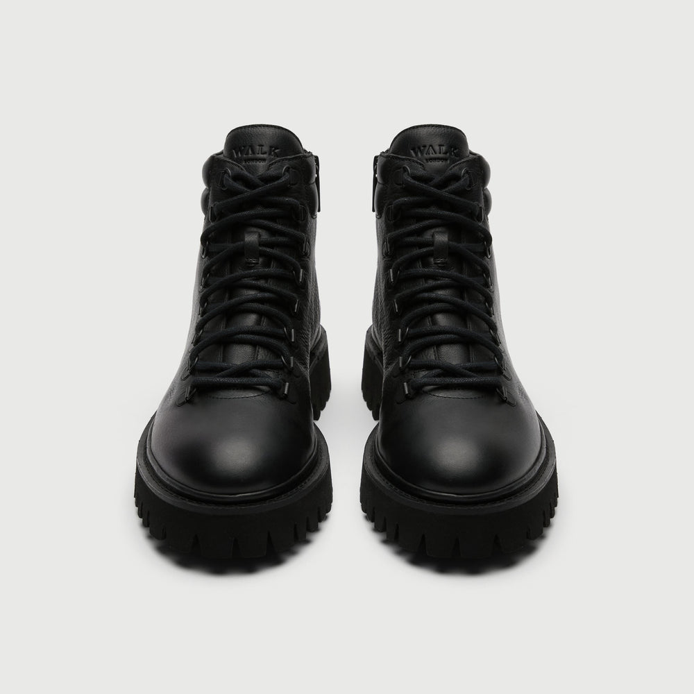 Hopper Hiking Boot | Black Leather | Walk London Official Site