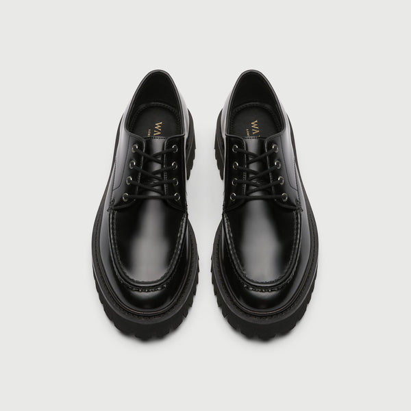 Hopper Lace Shoe | Men's Leather Apron Shoes in Black | Walk London
