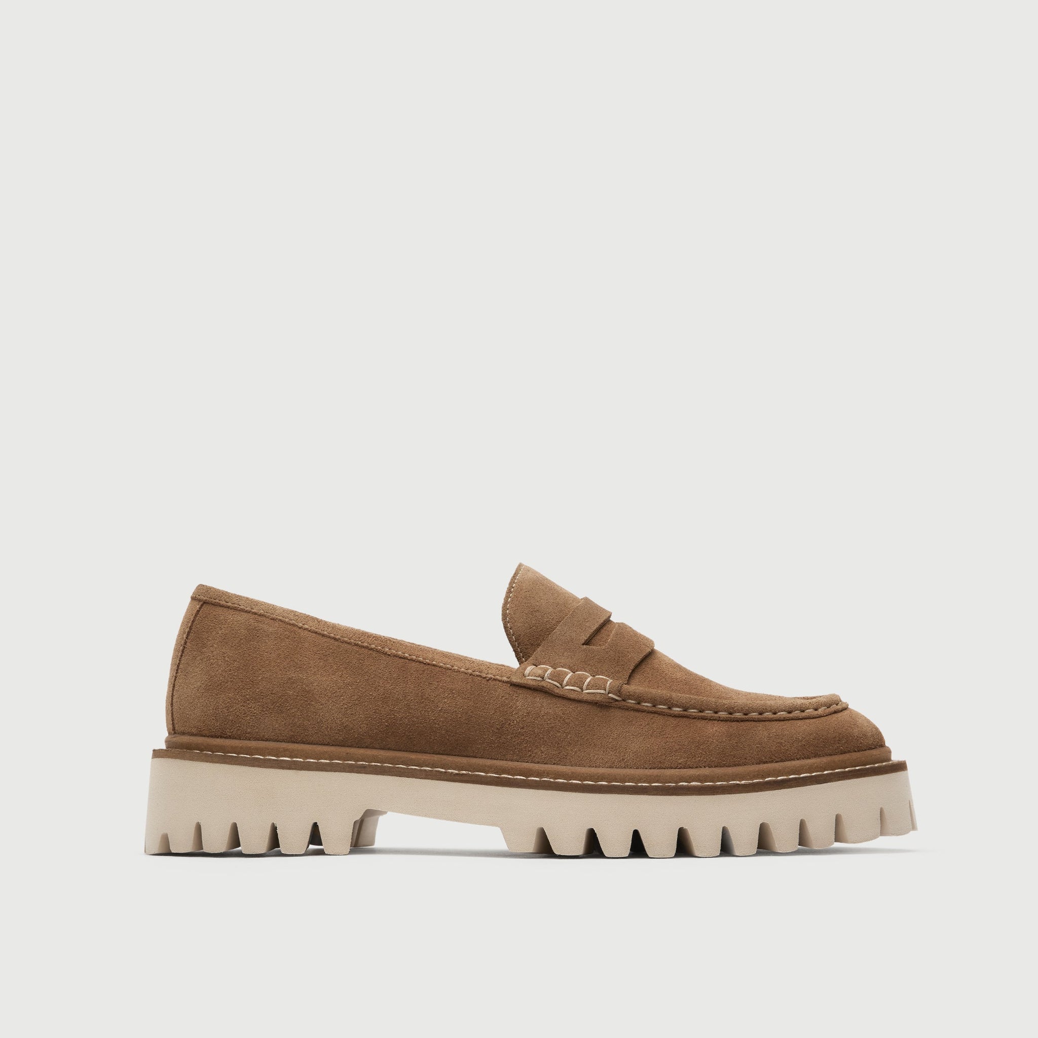 Hopper Saddle Loafer | Tan Suede | Walk London Official Site