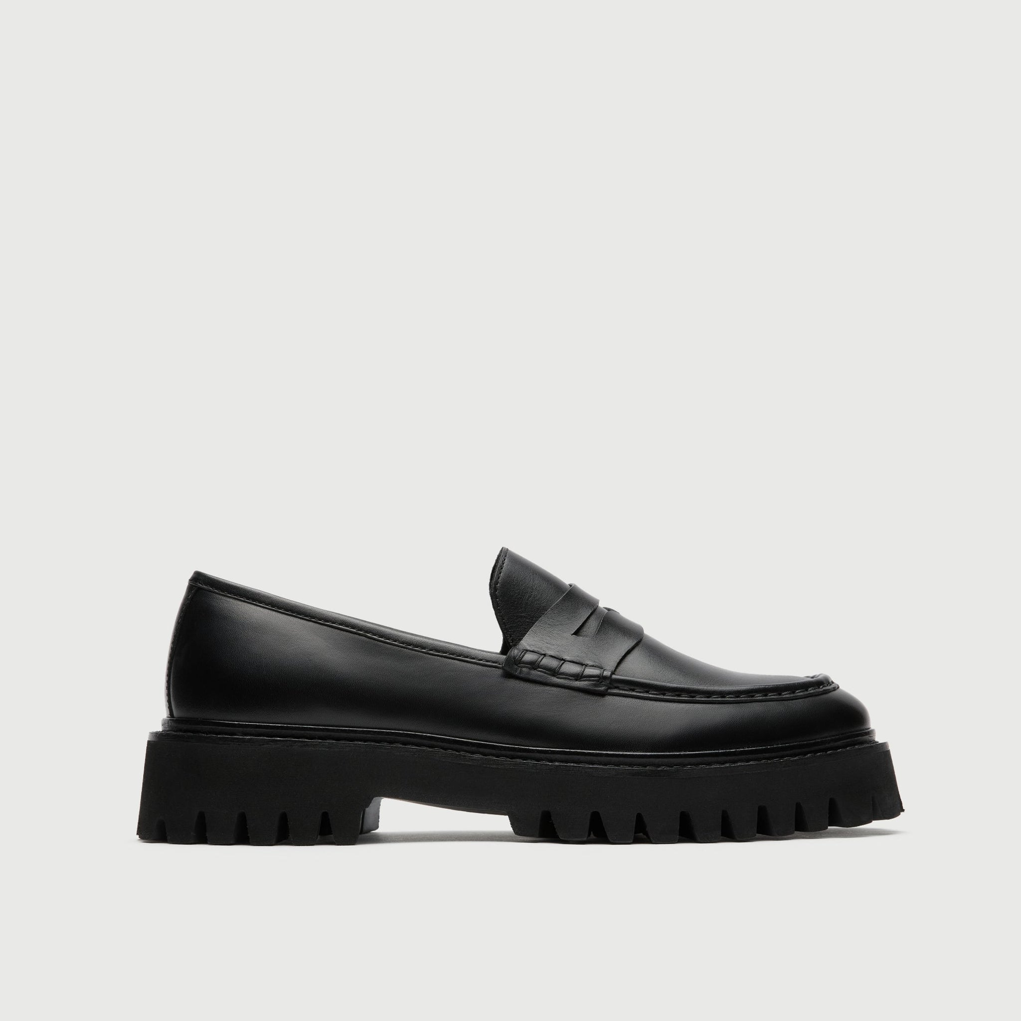 Hopper Saddle Loafer | Black Leather | Walk London Official Site