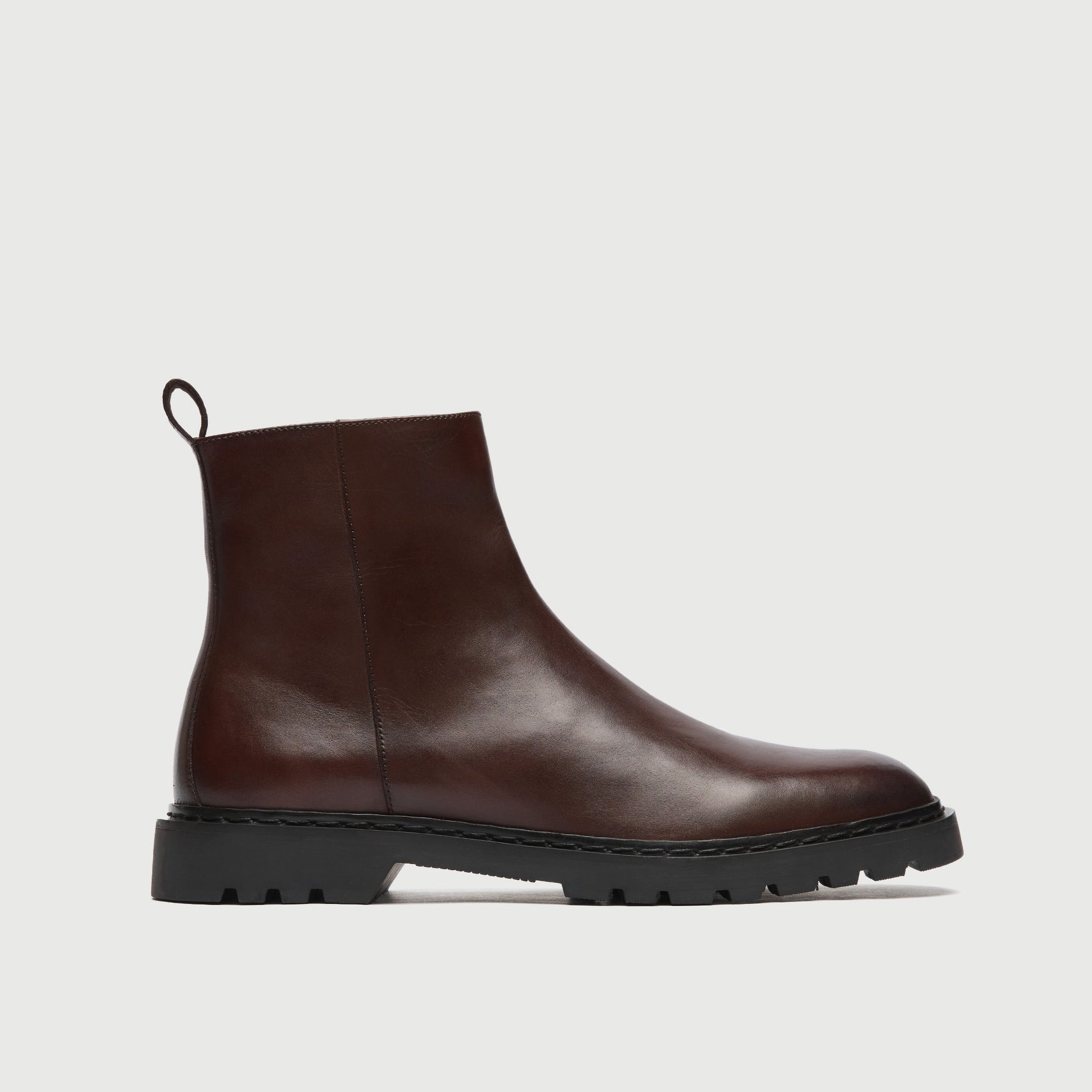 Walk London Milano Inside Zip Boot | Brown Leather | Official Site