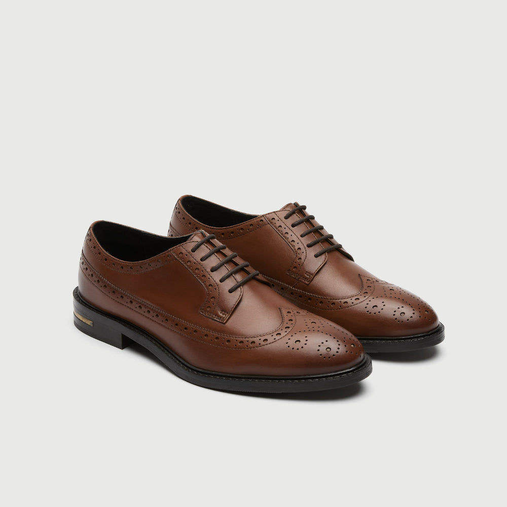 Walk London Oliver Brogue Shoe | Tan Leather | Official Site