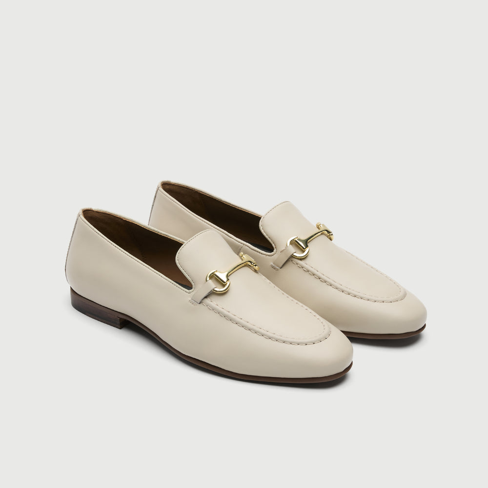 Walk London Trent Trim Loafer - Off White Leather - Official Site