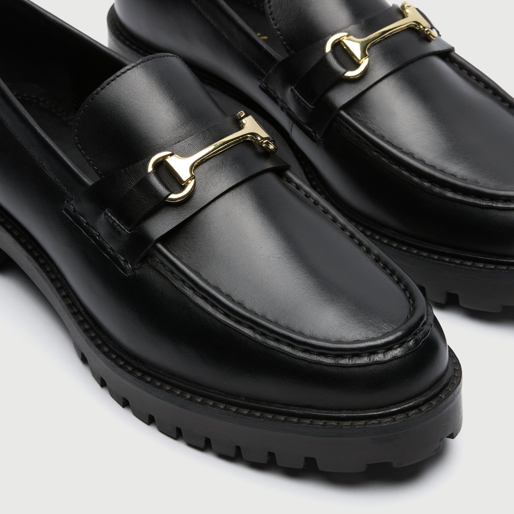 Walk London Sean Trim Loafers - Black Leather - Walk London GB