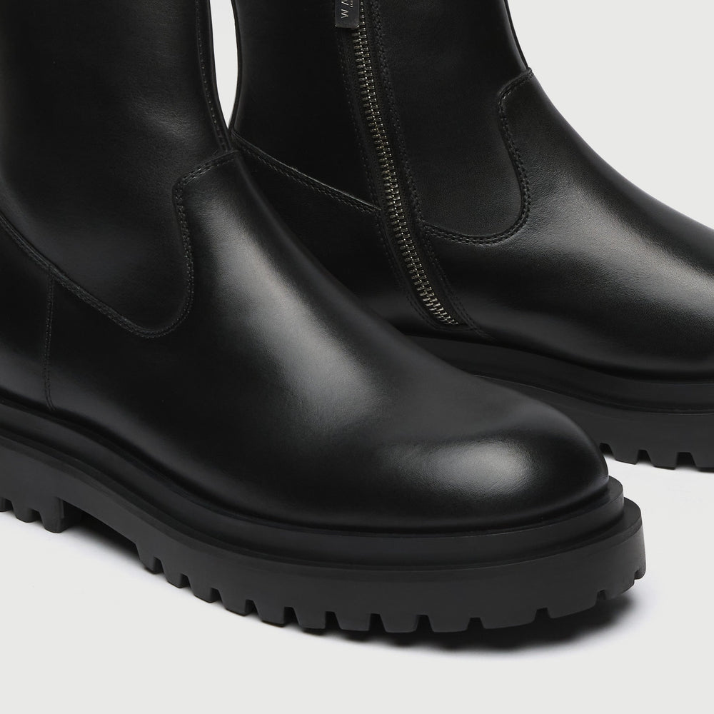 Sully Inside Zip Boot | Black Leather | Official Site